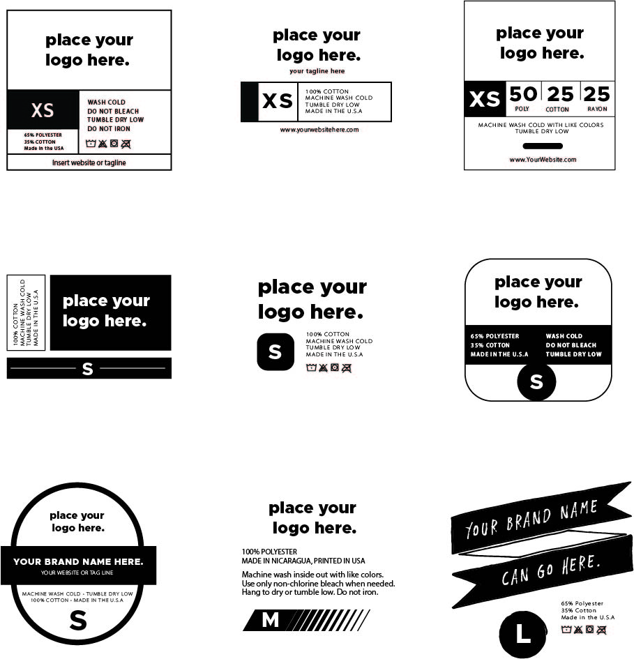 Tag Templates - Tiny Fish Printing